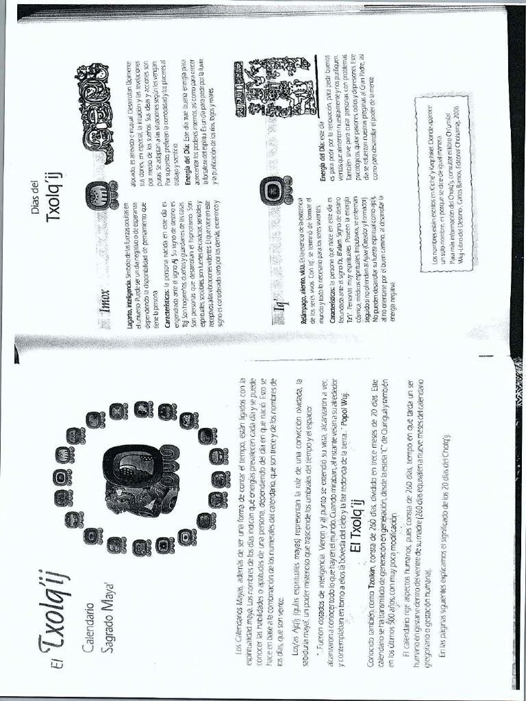 Significado de Los 20 Días Del Calendario Sagrado Cholq'ij (Maya) | PDF