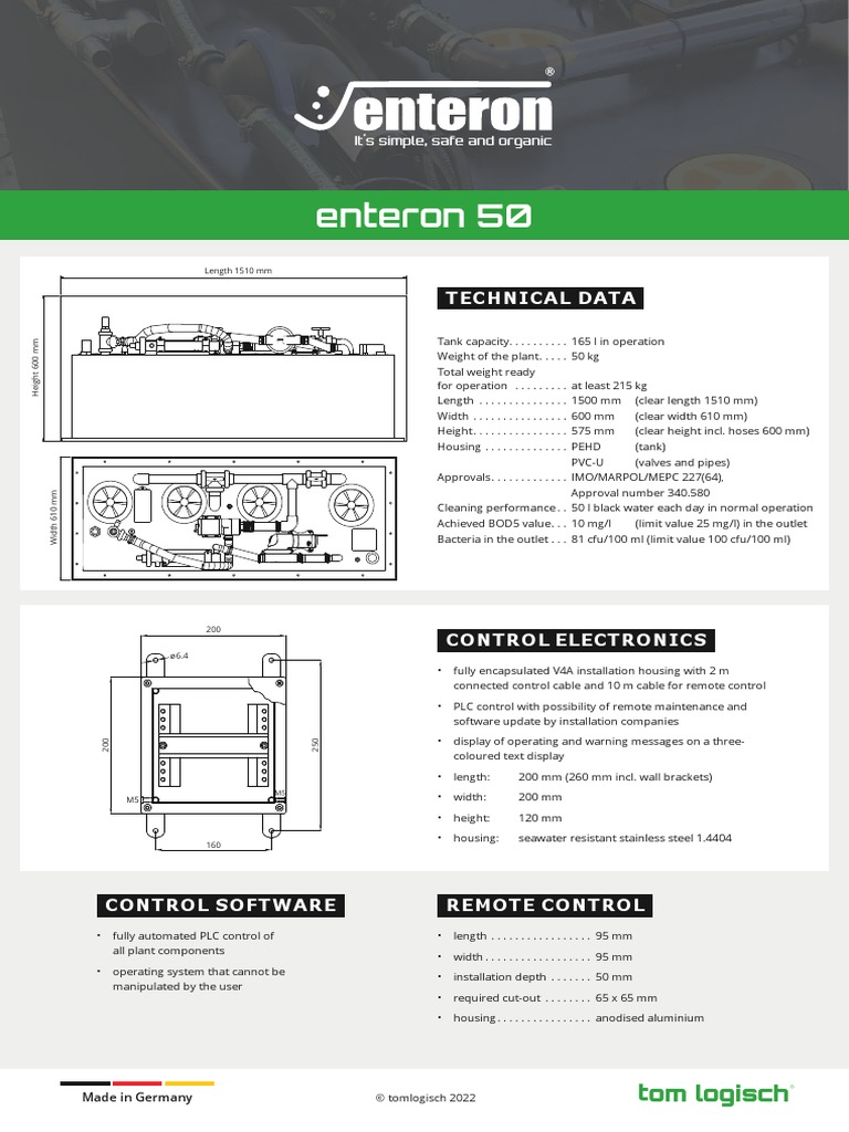 Enteron Sewage 220518 Tomlogischcom Enteron50 | PDF | Equipment ...
