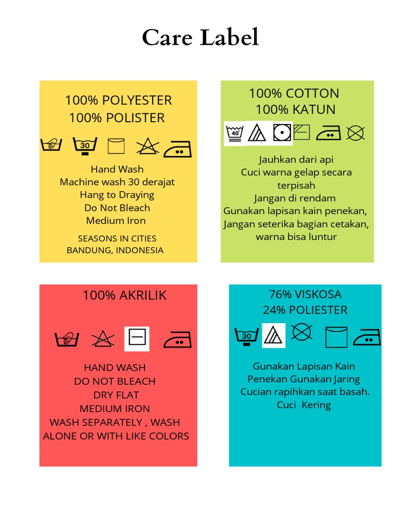 Panduan Label Perawatan Pakaian | PDF