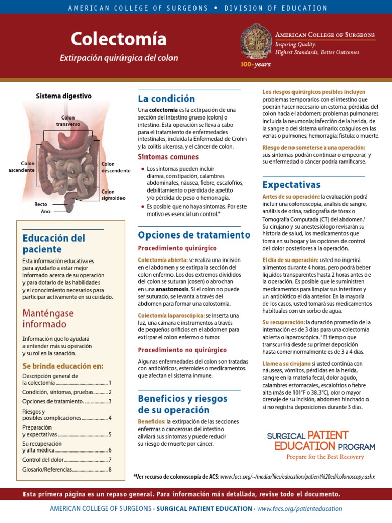 Colectomia | PDF | Cáncer colonrectal | Cirugía