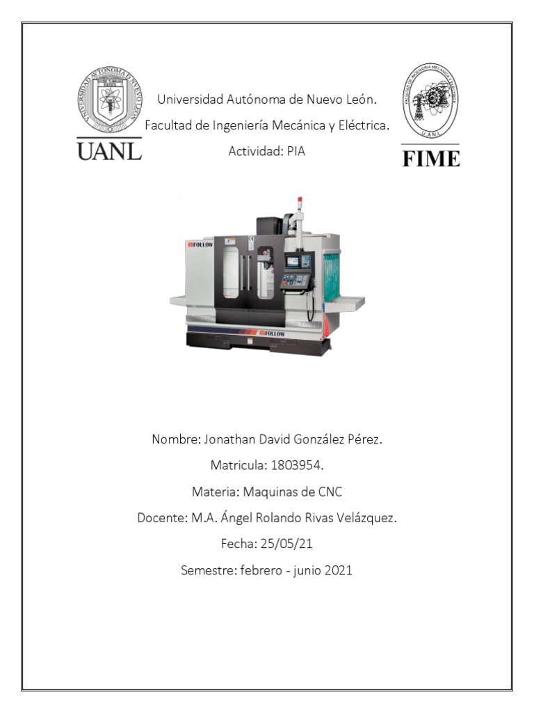 Tareas CNC Fime 2021 | Descargar gratis PDF | Perforar | Conocimiento procedimental