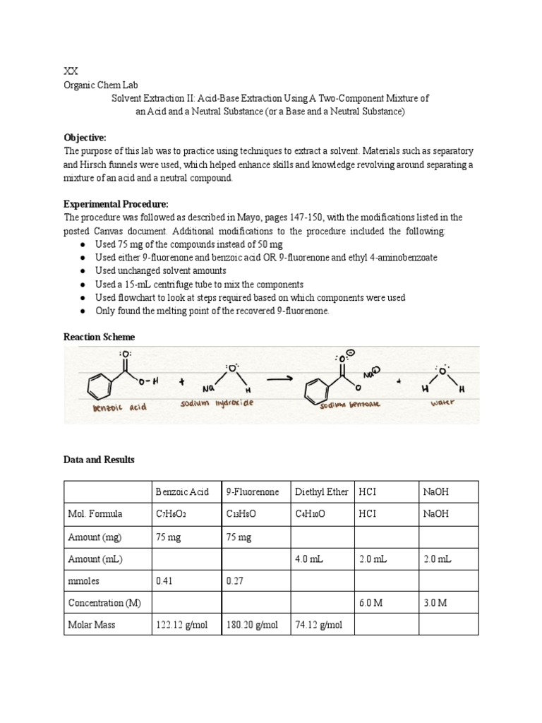 NEW Organic Chem Lab - 4C Experiment Lab Report | PDF | Solvent | Solubility