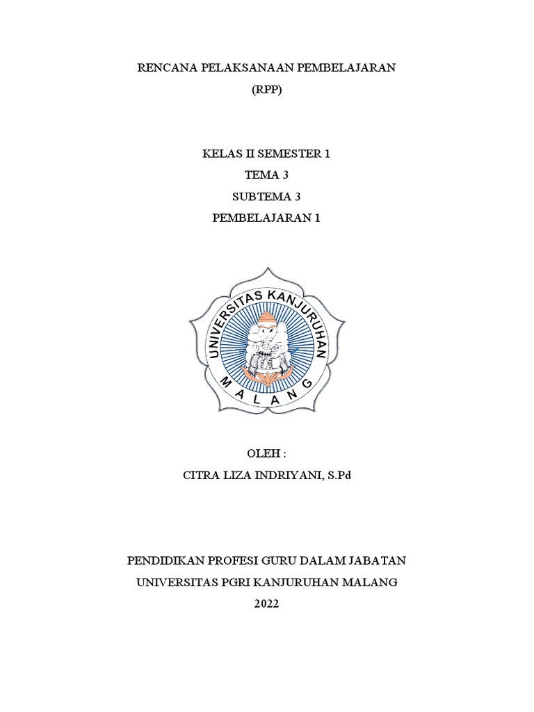 RPP Tema 3 Subtema 3 PB 1 | PDF | Karier & Perkembangan