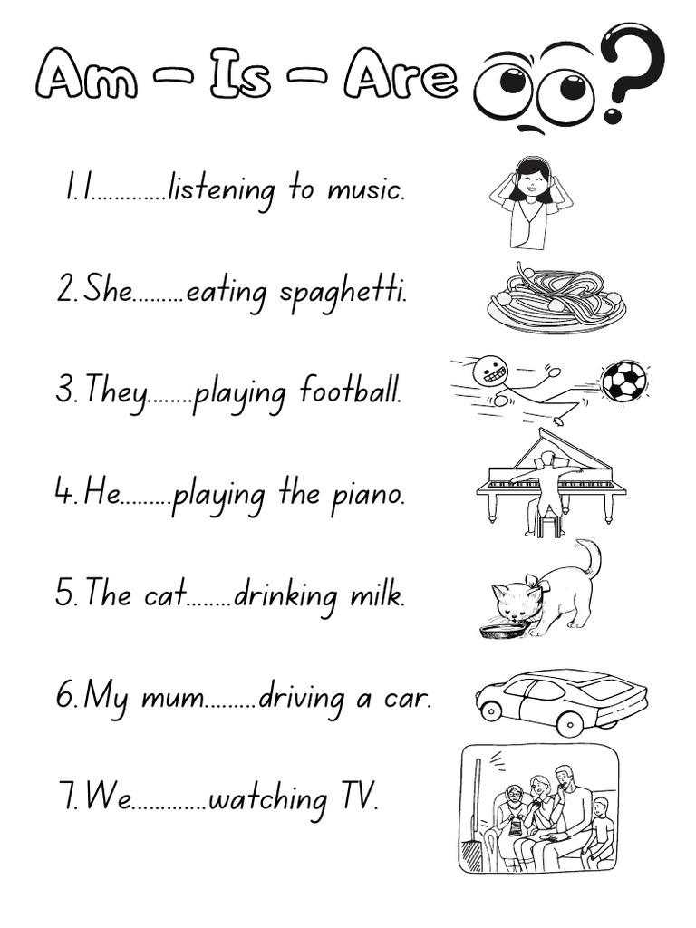 Am Is Are Worksheet | PDF