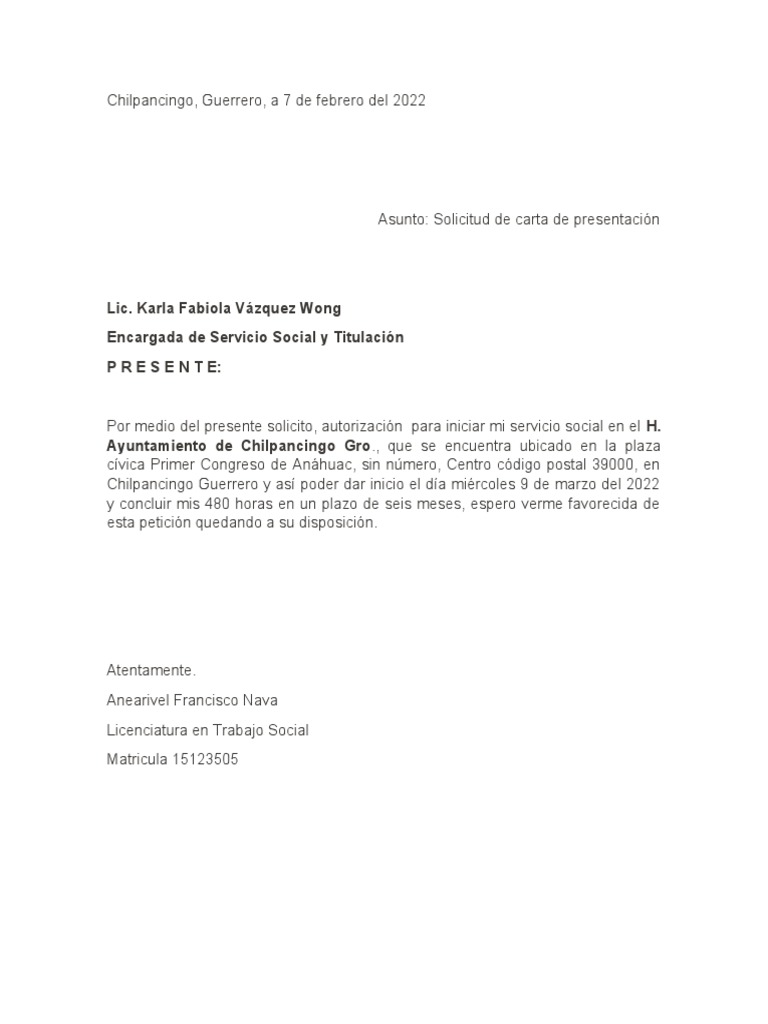 Oficio de Solicitud | PDF