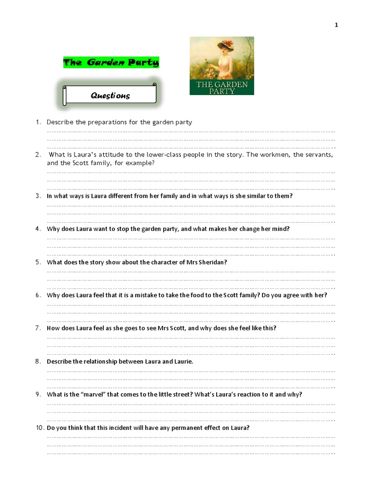 Garden Party Class 11 Q&A Guide | PDF | Games & Activities