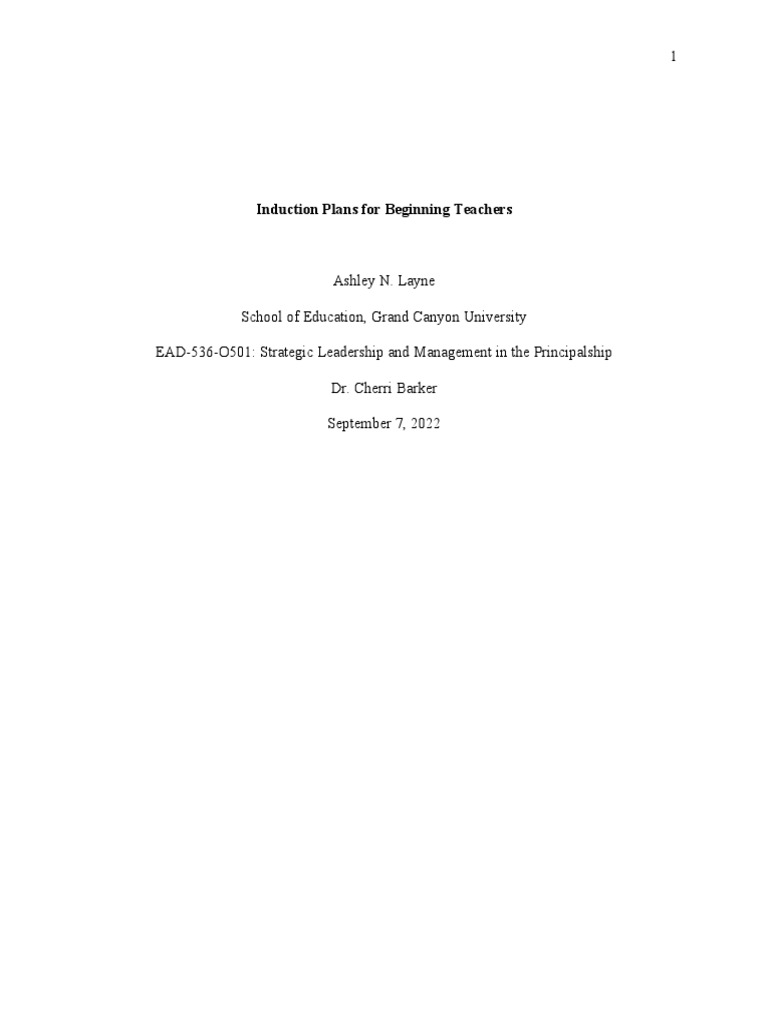 Induction Plans For Beginning Teachers | PDF | Mentorship | Teachers