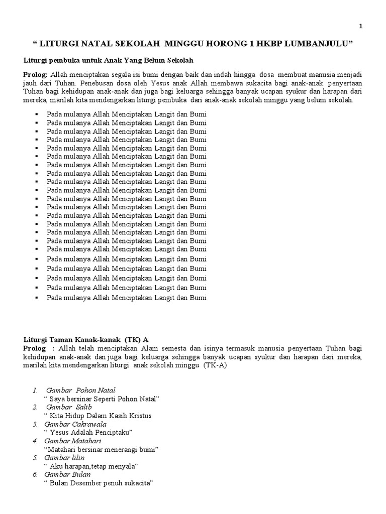 Liturgi Horong 1 2022 | PDF | Agama & Spiritualitas