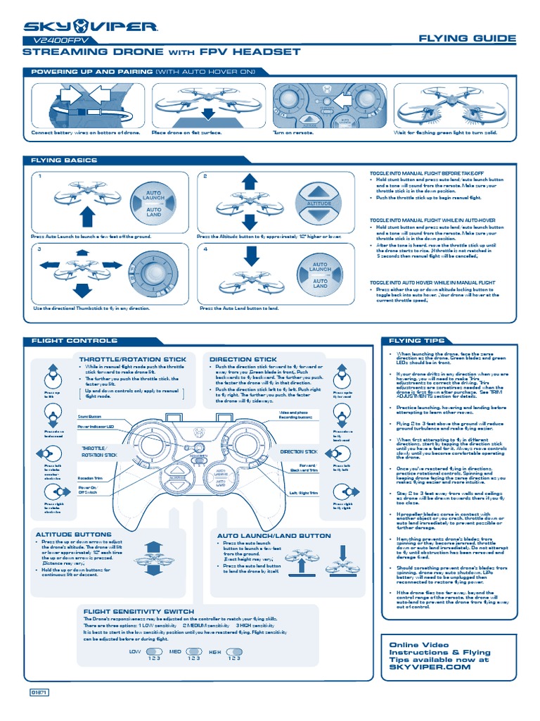 Sky Viper FPV STREAMING VIDEO DRONE MANUAL v2400FPV User Manual | PDF | Rechargeable Battery ...