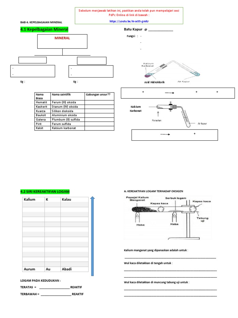 4.1 Kepelbagaian Mineral + 4,2 Siri Kereaktifan Logam | PDF