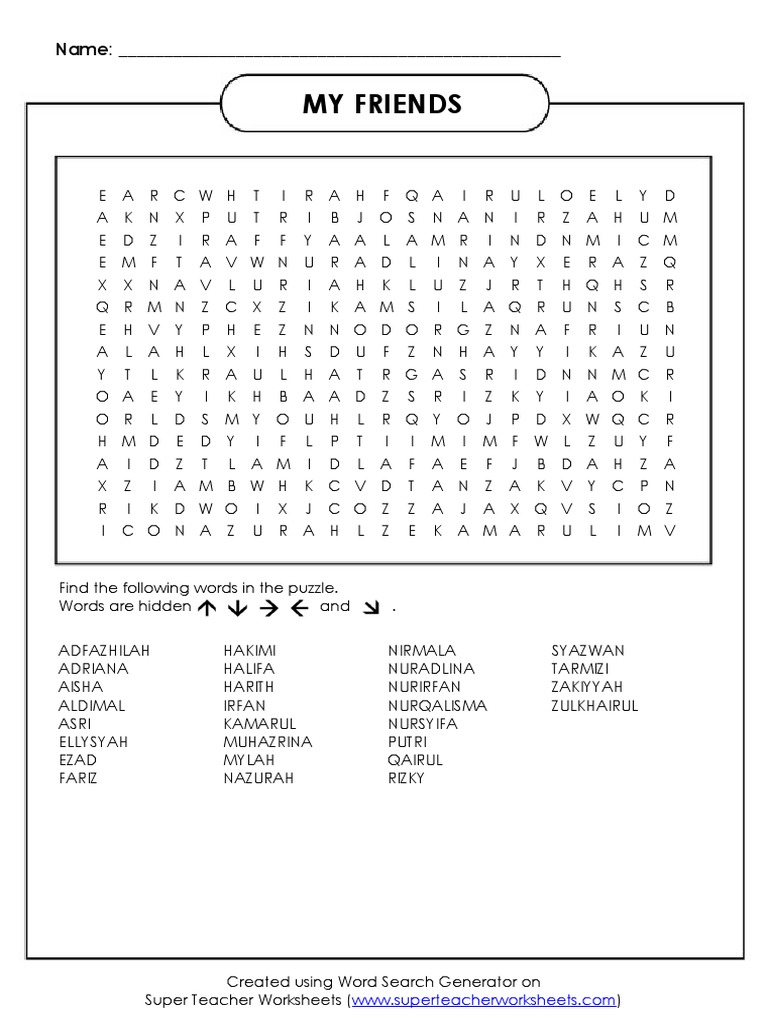 Super Teacher Worksheets MY FRIENDS | PDF | Puzzles | Games Of Mental Skill