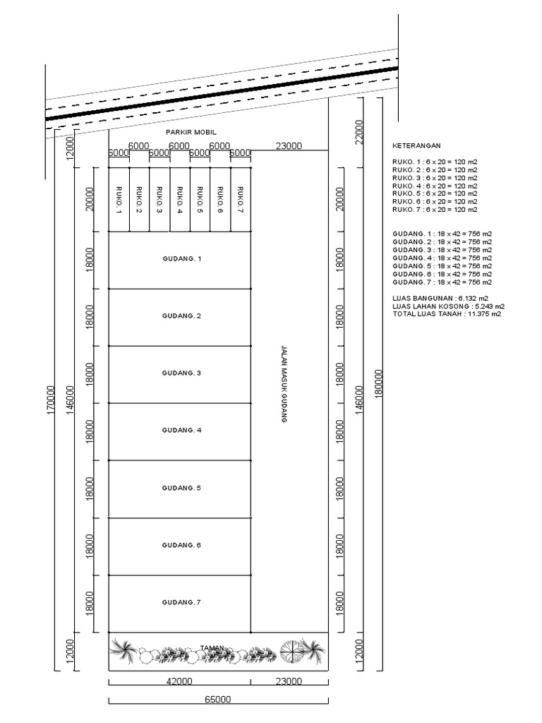 SKETSA LAYOUT RUKO & GUDANG.r | PDF