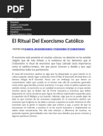 El Ritual Del Exorcismo Católico | PDF | Oración | María, madre de Jesús