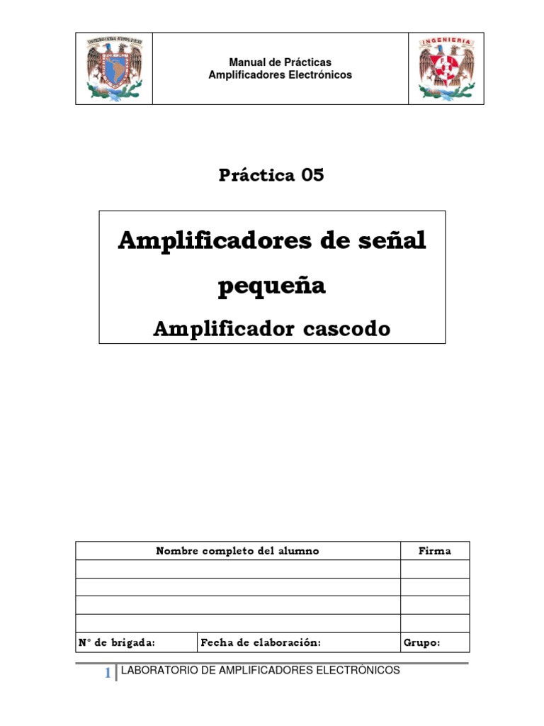 Practica 05 - Amplificador Cascodo | PDF