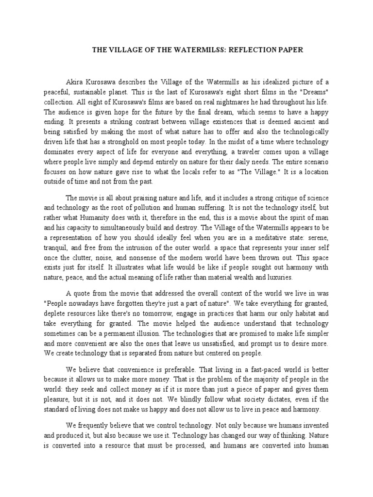 Reflection Paper | PDF | Nature