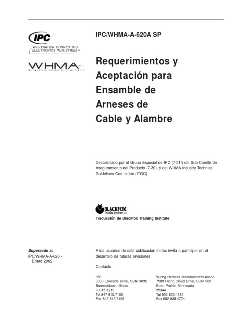 IPC A 620A Spanish | PDF | Cable coaxial | Aislador (Electricidad)
