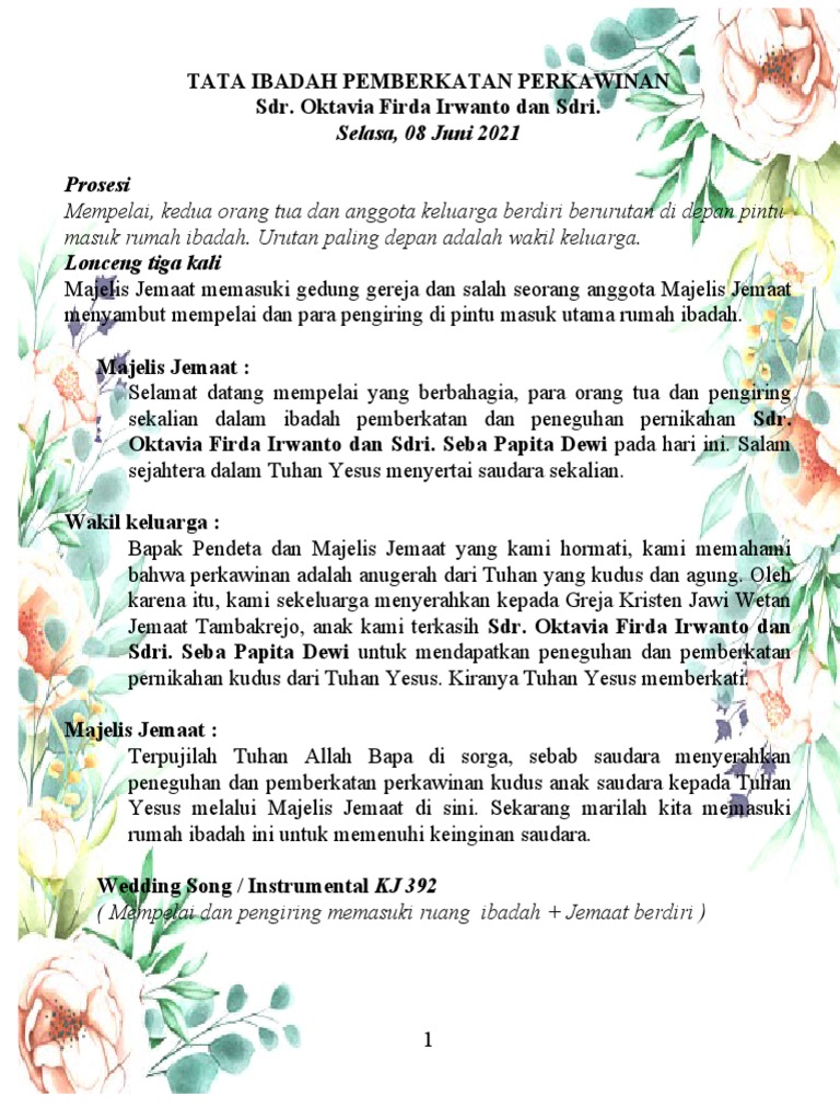 Liturgi Manten Seba Dan Sabdo | PDF
