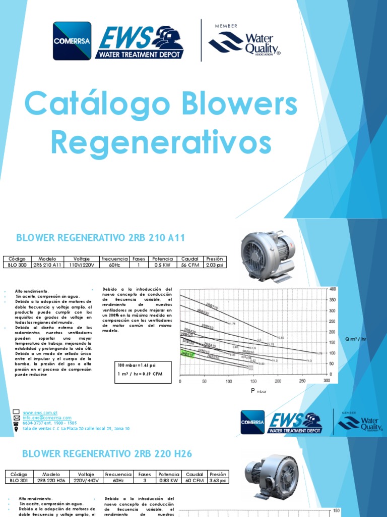 Catálogo de Blowers Regenerativos | PDF | Ingeniería mecánica ...