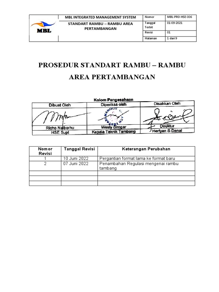 TAG - SHE.03 Jalan Dan Rambu Lalu Lintas Tambang | PDF