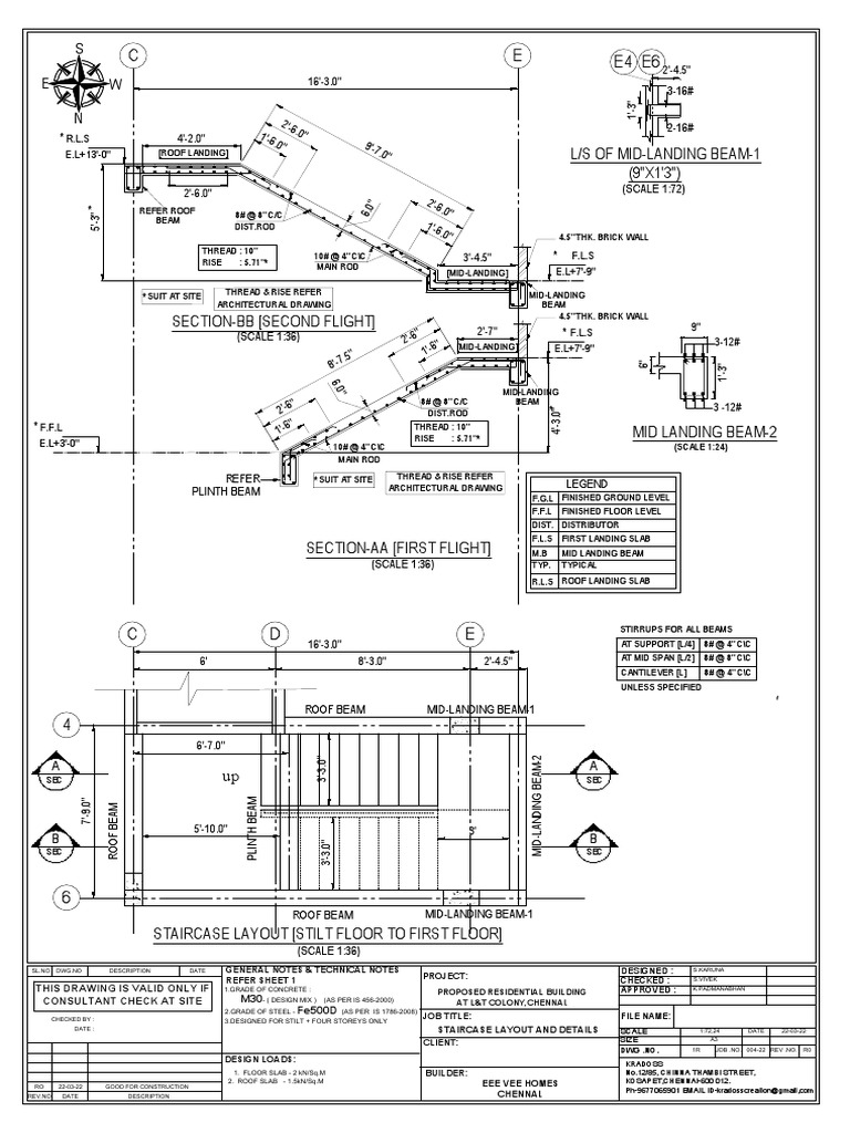 Staircase Design Drawings | PDF | Components | Buildings And Structures