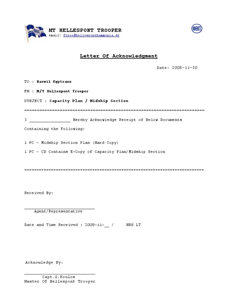 Letter of Acknowledgement | PDF