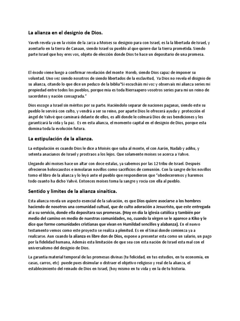La Alianza en El Designio de Dios | PDF | Moisés | Pacto (bíblico)