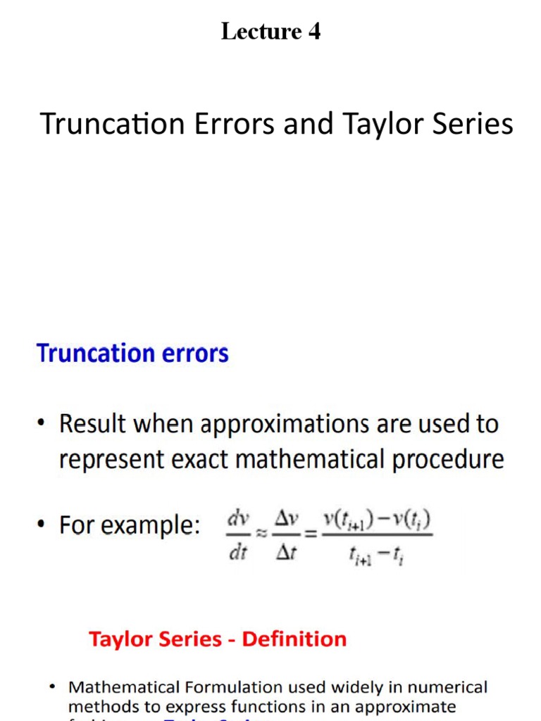 Pertemuan 4 Truncation Errors and Taylor Series | PDF
