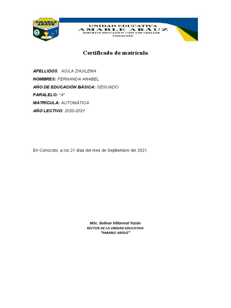 Certificados de Matrícula 2020-2021 | PDF | Ciencias sociales