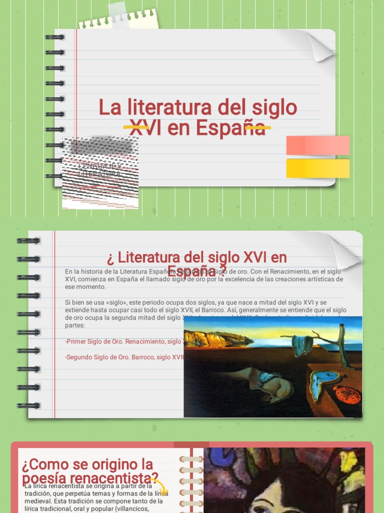 La Literatura Del Siglo XVI en España | PDF | Barroco | Renacimiento