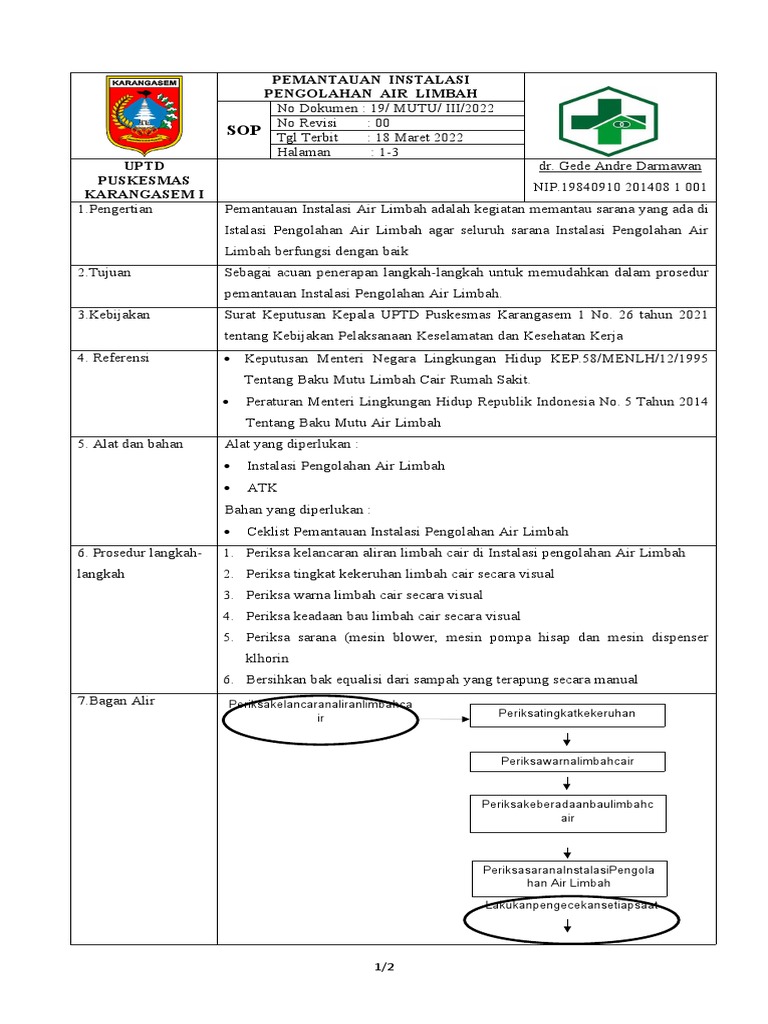 Sop Pemantauan Ipal | PDF