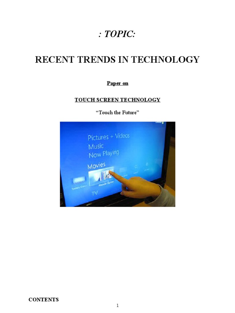 Recent Trends in Technology | PDF | Touchscreen | Personal Computers