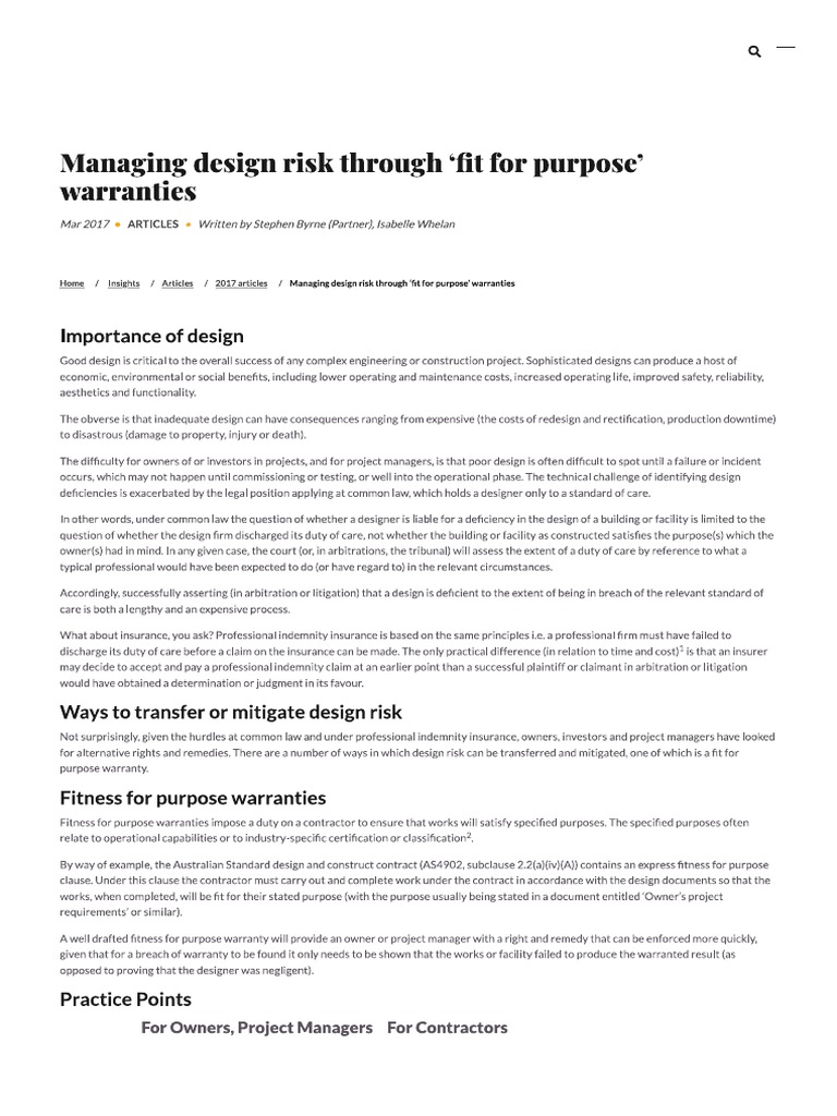 Fit For Purpose | PDF