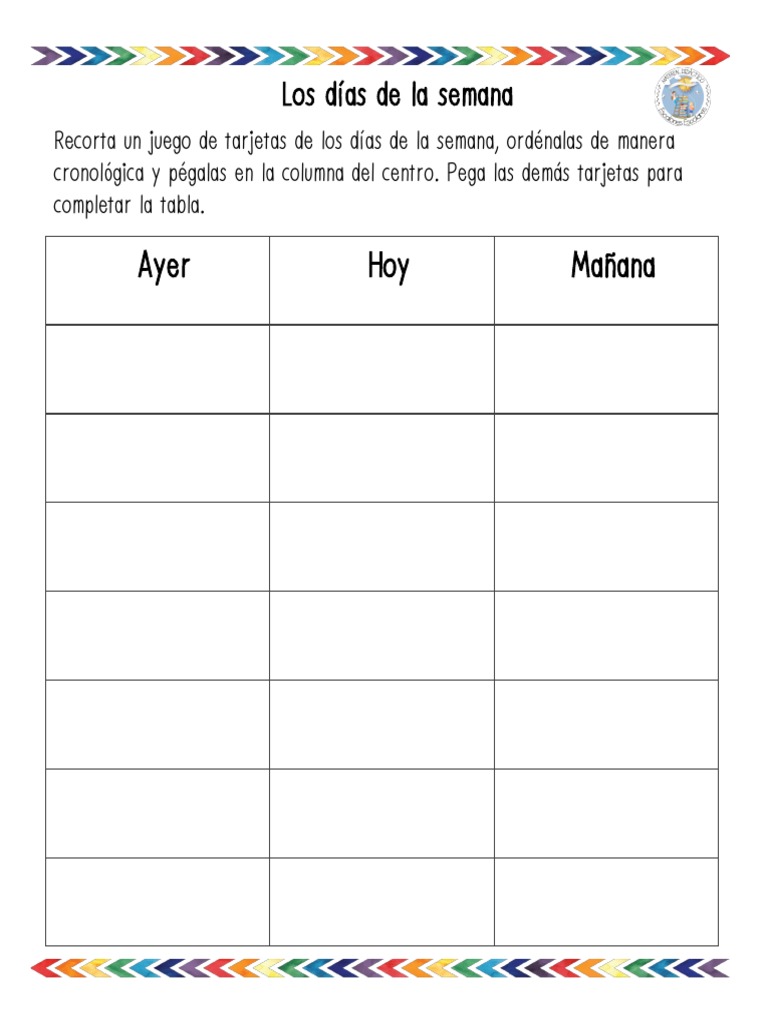 Tarjetas de Los Días de La Semana | PDF | Hogar, jardinería y bricolaje