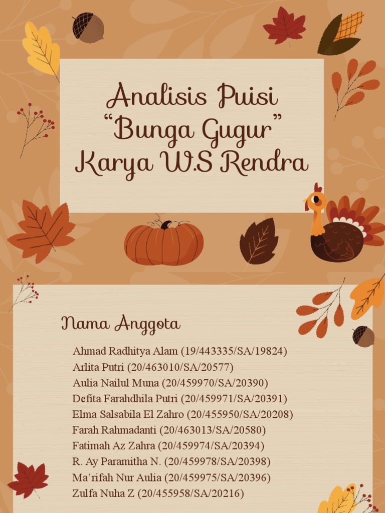 Analisis Puisi 'Bunga Gugur' Karya W.S. Rendra | PDF