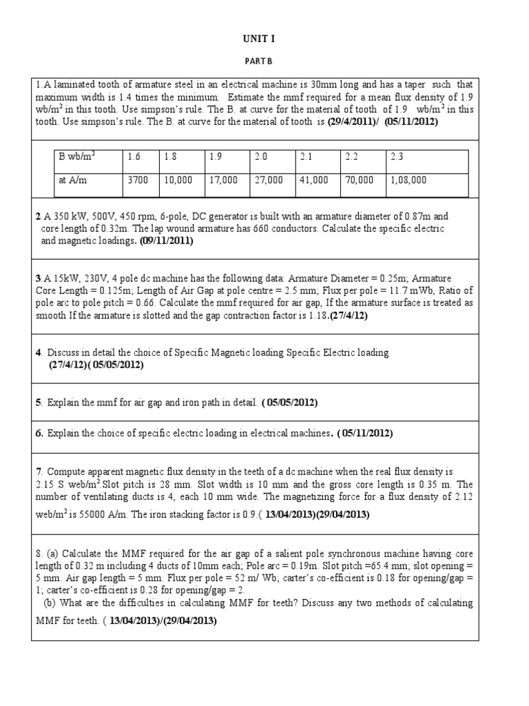 Dem Unit I-V | PDF | Electric Motor | Transformer