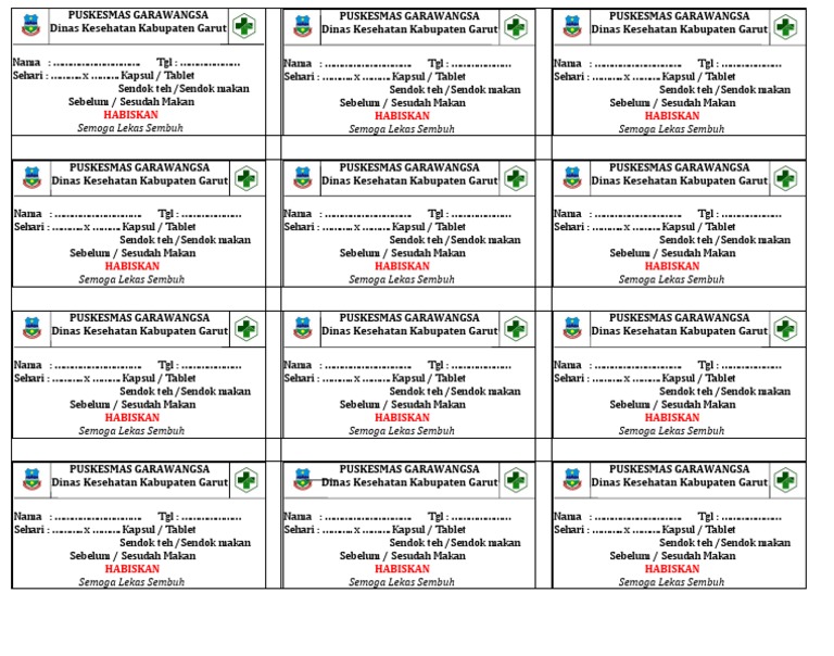 Etiket Antibiotik | PDF