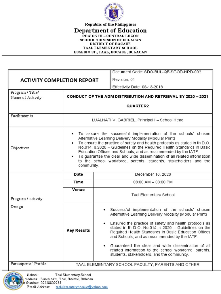 Conduct of The Adm Distribution and Retrieval Quarter2 | PDF