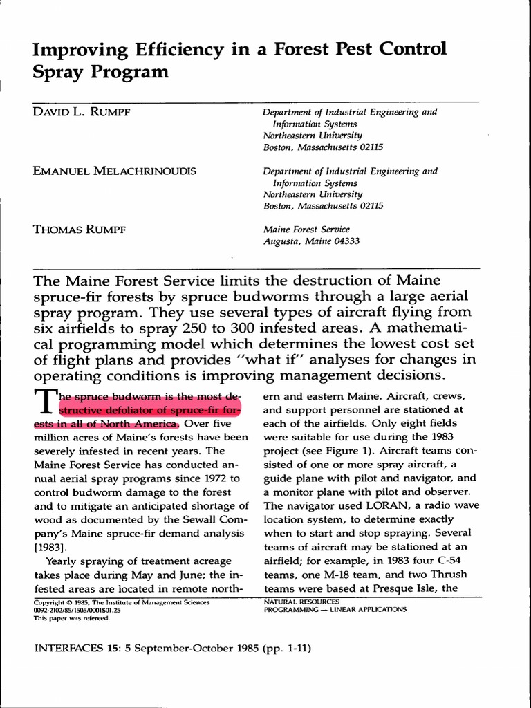 Forest Pest Control Spray Program | PDF