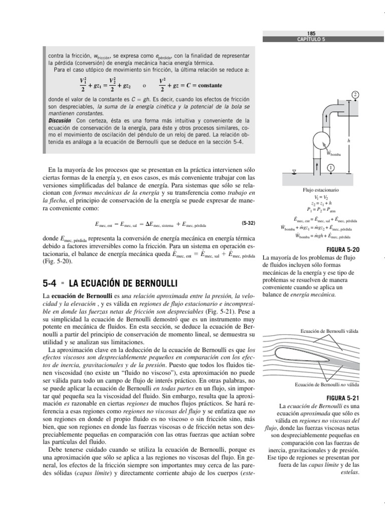 Ecuación de Bernoulli (Cengel) | PDF