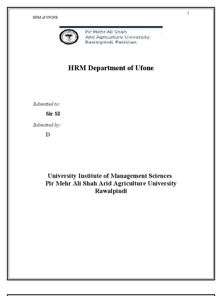 Ufone Final Report | PDF | Human Resource Management | Performance Appraisal