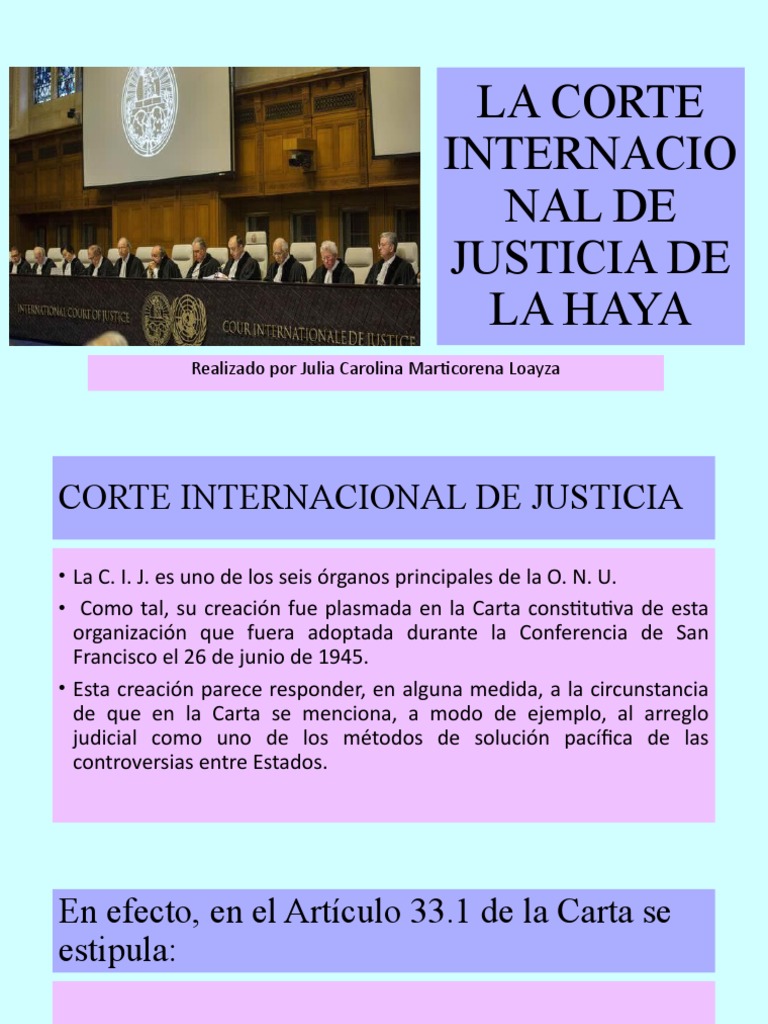 La Corte Internacional de Justicia de La Haya | PDF | Caso de ley | Tratado