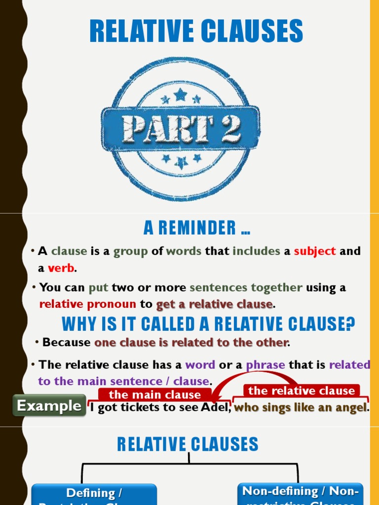 Defining and Nondefining Relative-Clauses | PDF | Clause | Linguistic ...