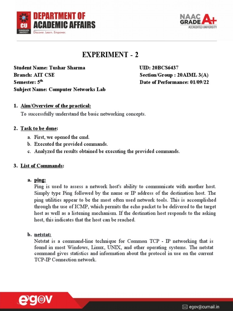 CN Lab Exp 2 Yash | PDF | Domain Name System | Ip Address