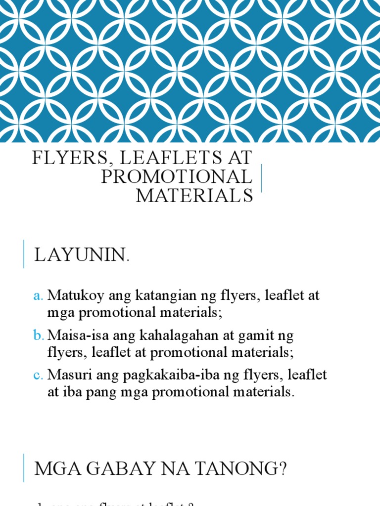 Flyers, Leaflets at Promotional Materials | PDF