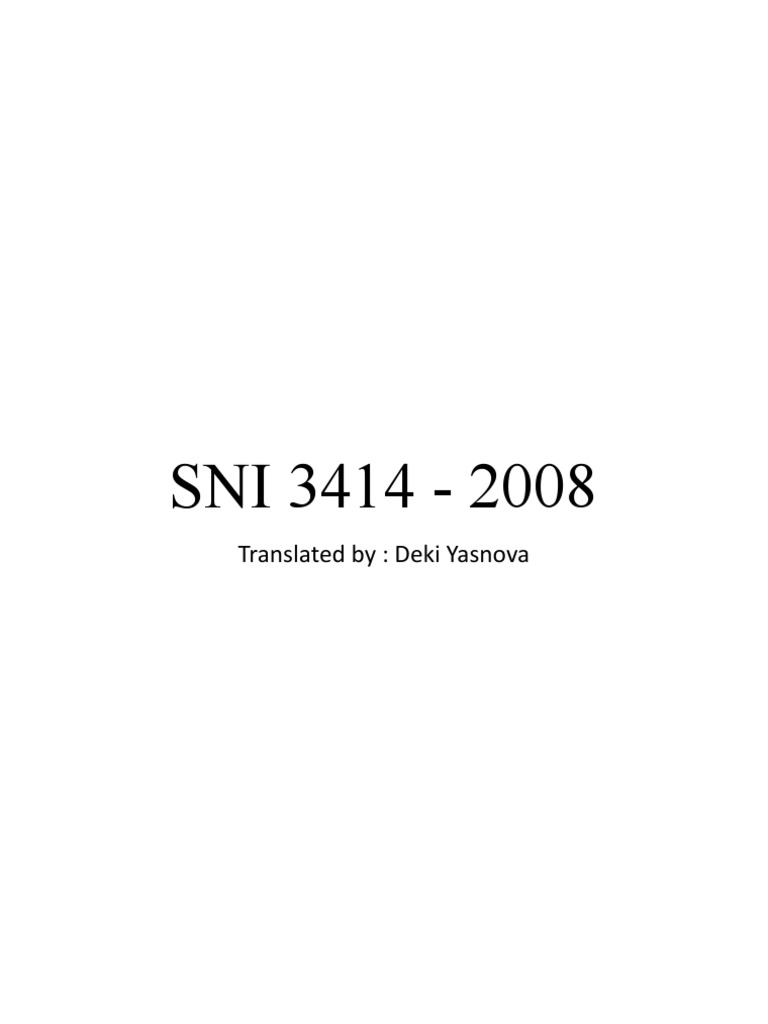SNI 3414 - 2008 Translated | PDF | River | Water