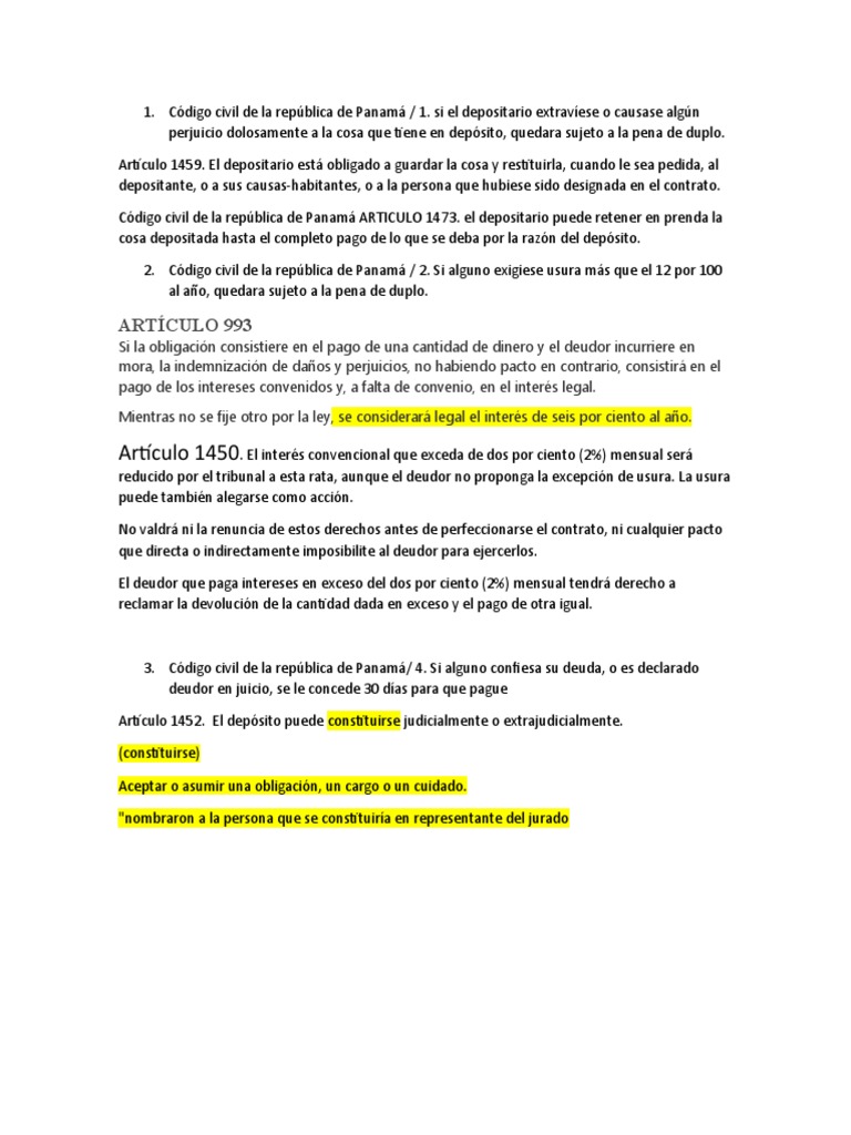Código Civil de La República de Panamá | PDF