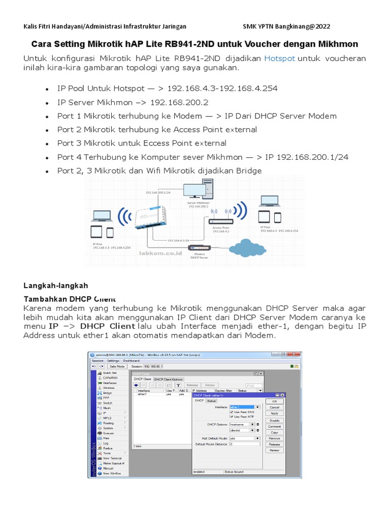 Cara Setting Mikrotik HAP Lite RB941 | PDF