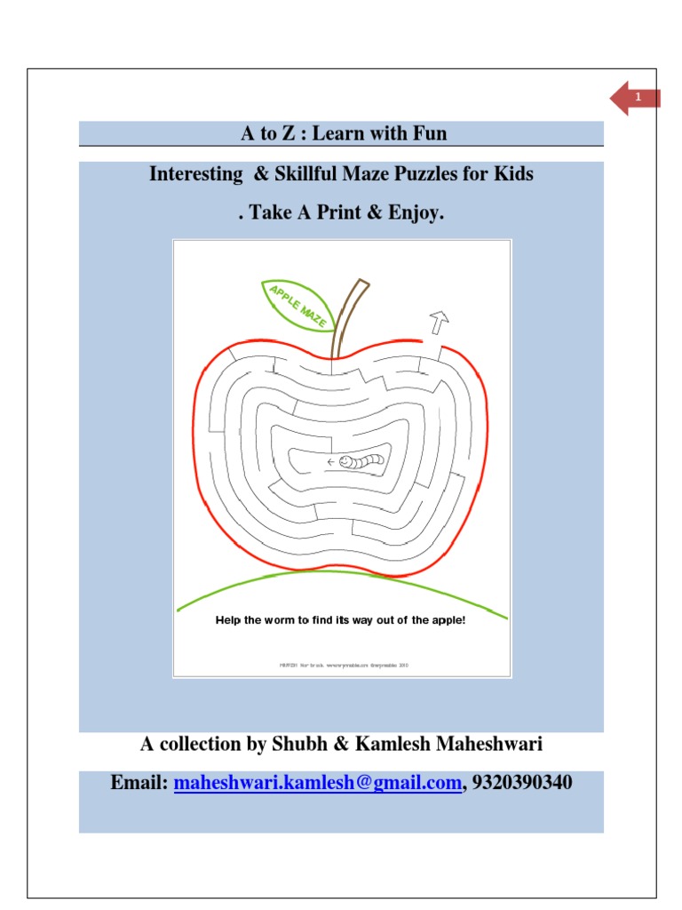 Alphabet Maze Puzzles For Kids - A Very Good Brain Excercise and Learn ...
