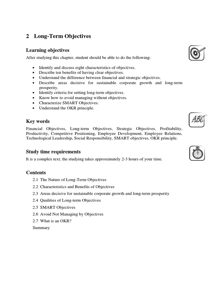 2 - Long-Term Objectives - PDF | PDF | Corporate Social Responsibility ...