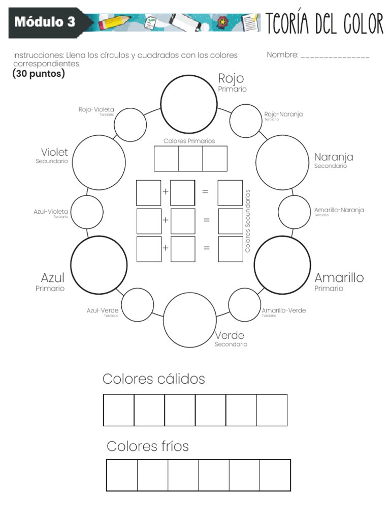 Teoria Del Color Hojas de Trabajo | PDF | Color | Imagen